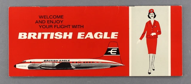 BRITISH EAGLE AIRLINE Safety Card Welcome Brochure Bristol Britannia ...