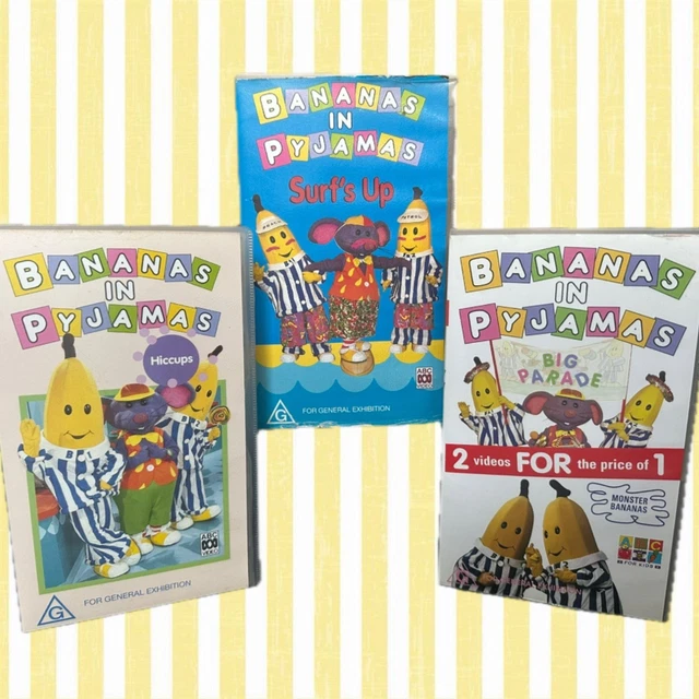 BANANAS IN PYJAMAS VHS 3 x Bundle Hiccups, Surfs Up, Big Parade ...