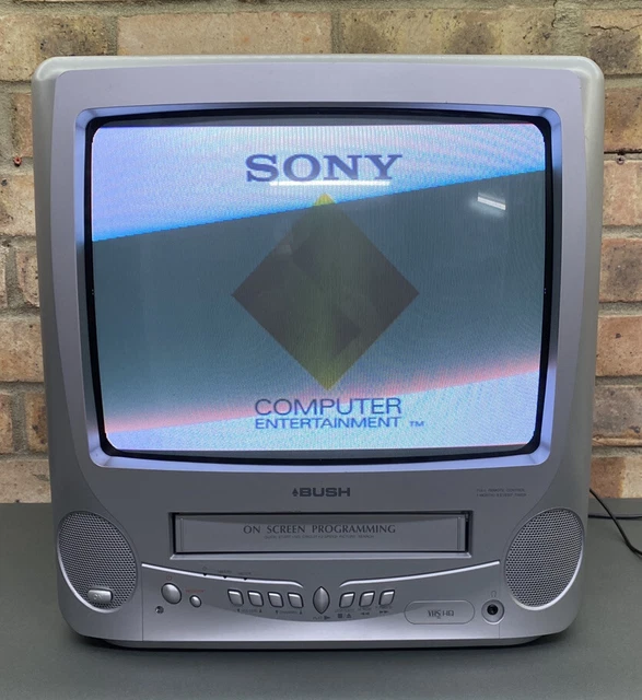 BUSH 14& VINTAGE Gaming TV Combi VHS Player VCR BTV18SIL/VA Fully Working Remote EUR 93,64 ...