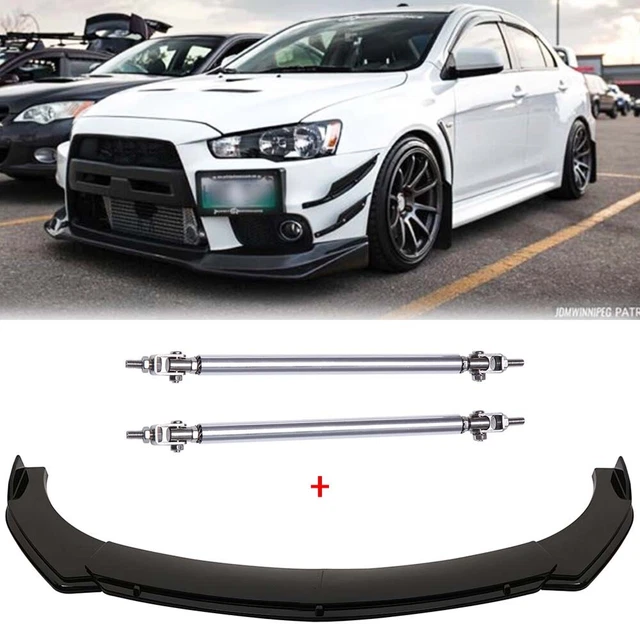 FRONT BUMPER LIP Spoiler Splitter + Strut Rods For Mitsubishi Lancer ...