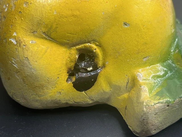 VTG CHALKWARE STRING Holder Wall Hanging Pear & Plum Fruit w Foliage ...