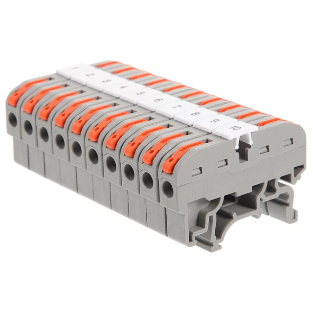 10 SETS ELECTRICAL Wire Connectors Electrical Connector Din Rail ...
