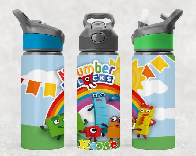 PERSONALISED WATER BOTTLE numberblocks inspired Personalised number ...