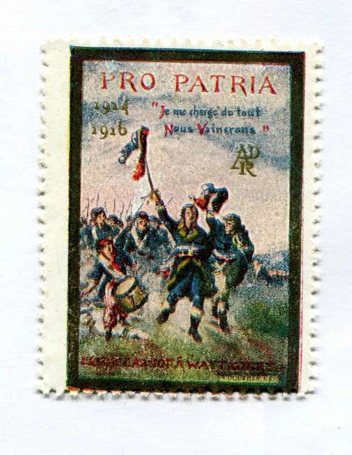 ANTIQUE PRO PATRIA vignette stamp. military. war. regiment. 1914-1916 £ ...