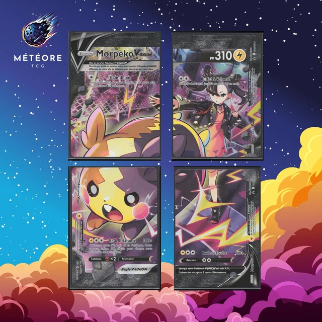LOT OF 4 Pokemon Cards Morpeko V-union Sword & Shield Promo French $13. ...