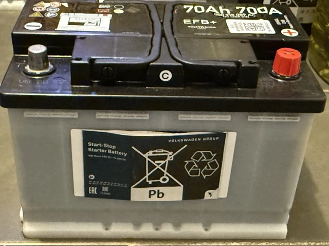 ORIGINAL VW AUTOBATTERIE EFB+ 70AH 700A 000915089AC 12V 420A DIN EUR ...