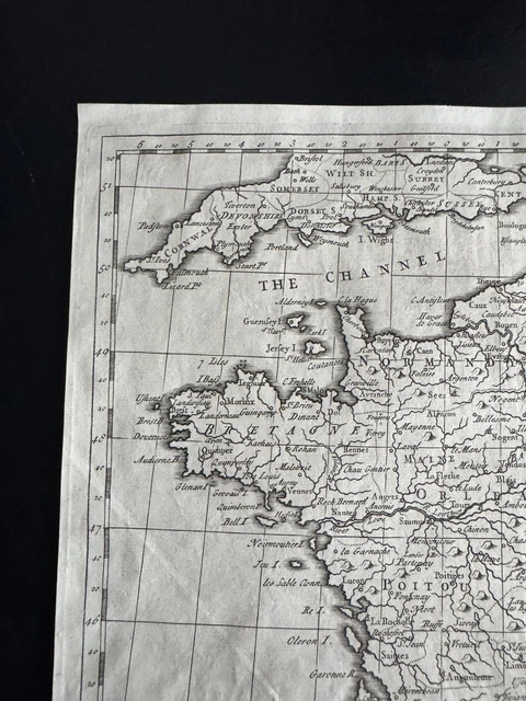 LARGE ANTIQUE 18TH Century Rare Engraving / Map / Plan / Print France £ ...