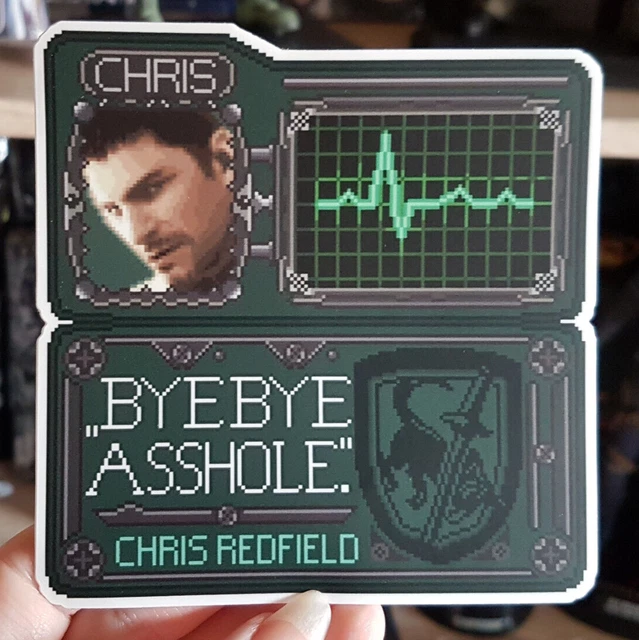 RESIDENT EVIL STICKER. Chris Redfield Sticker, Capcom, Pixel Art, Funny ...