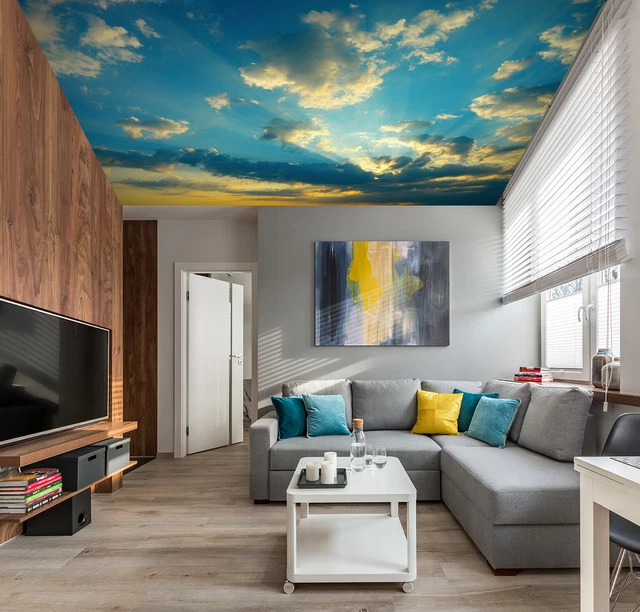 3D WHITE CLOUDS A4481 Ceiling WallPaper Murals Wall Print Decal Deco AJ ...