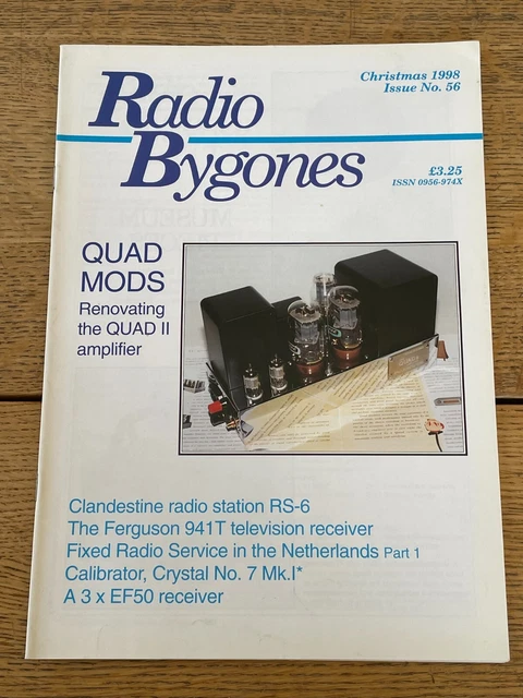 VINTAGE RADIO BYGONES Issue 56 Quod Ii Amplifier Rs-6 Ferguson 941T ...