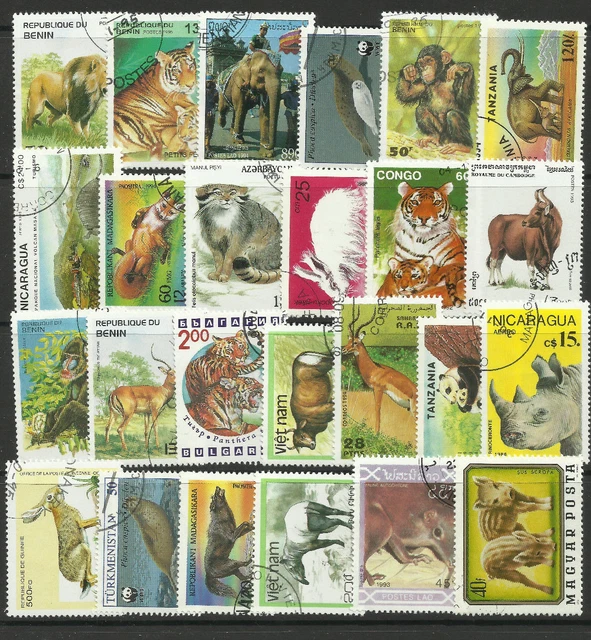 WILD ANIMALS COLLECTION Packet 25 Different Stamps (Lot 2) £1.93 ...