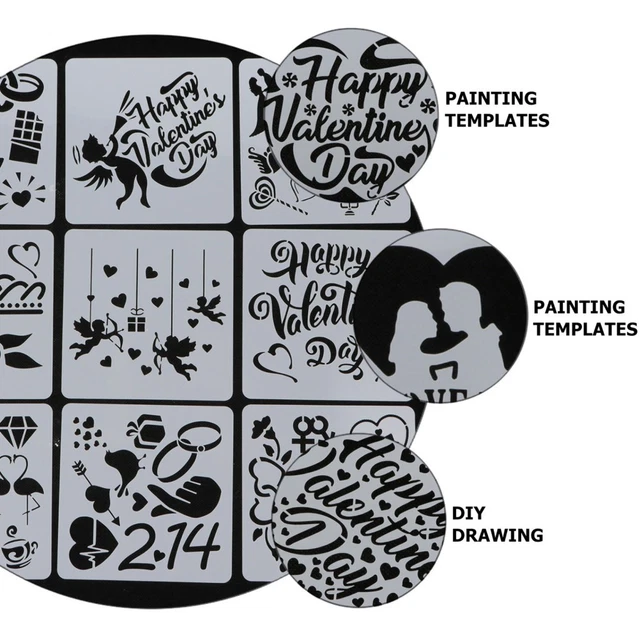 16 PCS HOLLOW Drawing Template Adults Templates DIY Painting Mini ...