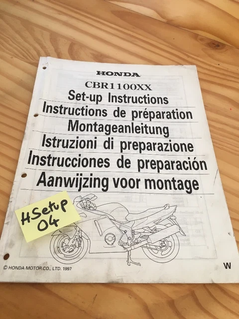 HONDA CBR1100XX W CBR1100 Xx CBR 1100 Istruzioni Preparation Setup ...