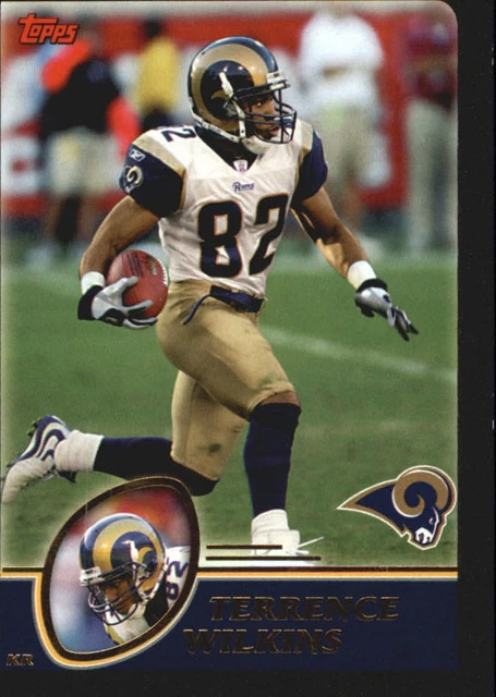 CARTE DE FOOTBALL noire Topps St. Louis Rams 2003 #19 Terrence Wilkins ...
