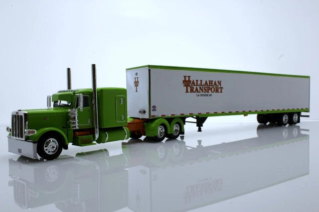 DCP PETERBILT 389 Hallahan Transport Truck Tractor Trailer 1:64 Diecast ...