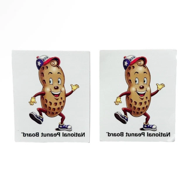 VINTAGE 2000S NATIONAL Peanut Board Temporary Tattoo Set of 2 Large ...