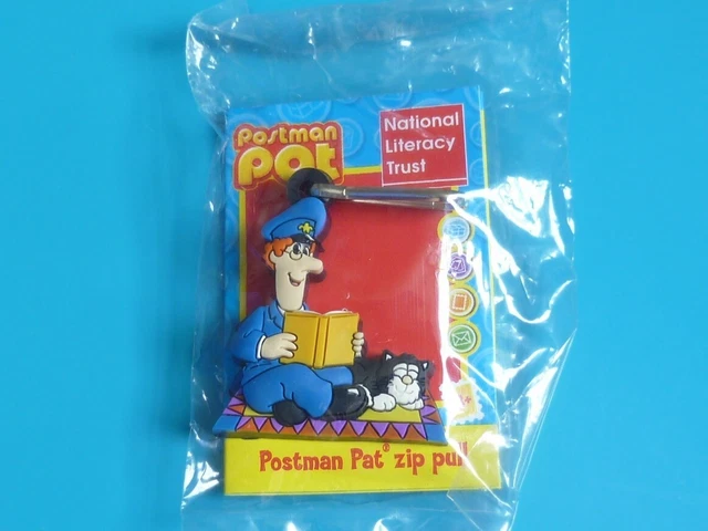 POSTMAN PAT & jess the cat reading a book rubber charity zip pull £3.99 ...