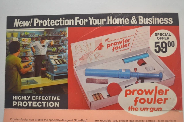 VINTAGE MBA PROWLER Fouler The Un-Gun Advertisement (Original Stun Gun ...