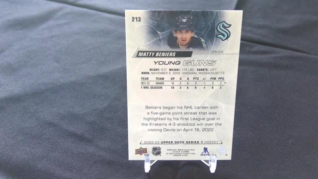 2022-23 MATTY BENIERS Young Guns Rookie CaRd #213 $52.55 - PicClick CA