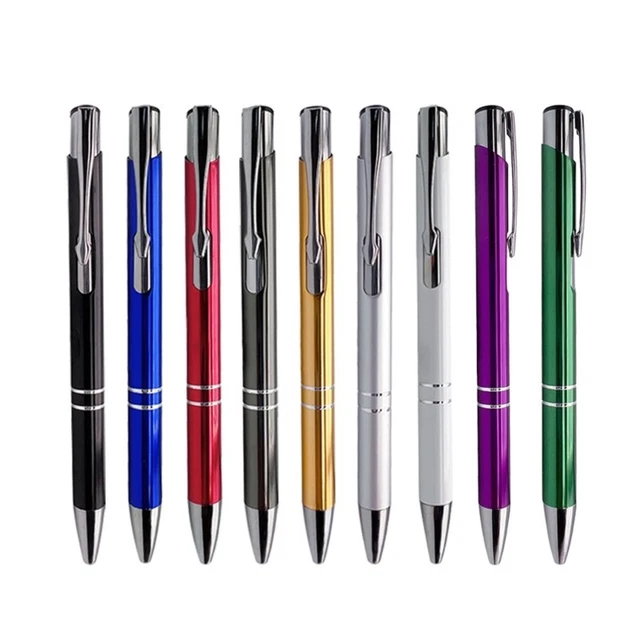 10X RETRACTABLE BALLPOINT Pen Office Pen 1.0mm Black/Blue Medium Point ...