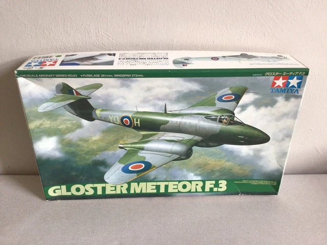 TAMIYA 1:48 GLOSTER METEOR F.3 Jet Fighter Model Kit #61083 SEALED IN ...