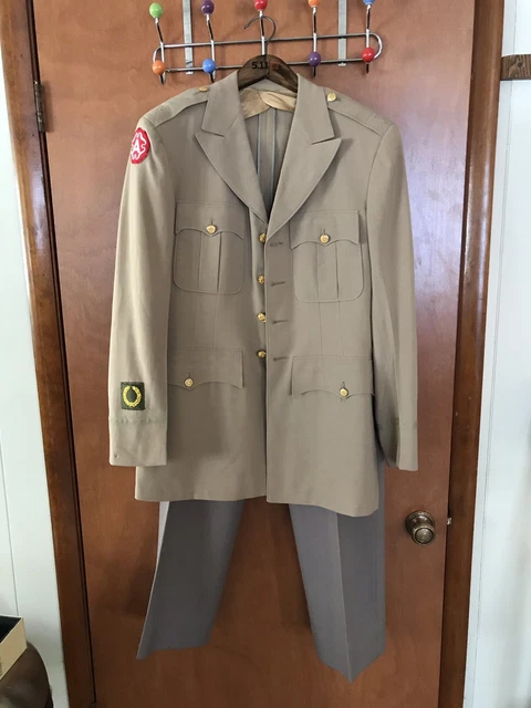 ORIGINAL US 9TH Army WWII Officers Uniform Jacket & Pants Summer Pinks ...