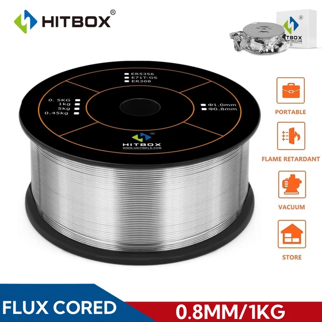 HITBOX FLUX CORED 1kg 0.8mm Gasless Mig Welding Wires Flux Cored Welder Wire US $23.99 - PicClick AU