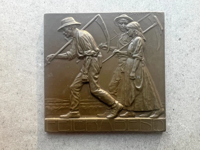 AUSTRIA: TARGA FESTA 1910. Medagliatore Arnold Hartig (!) Vienna ...