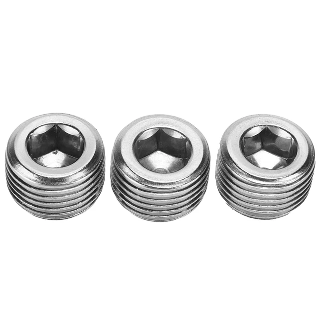 .3PCS 1/2IN NPT Pipe Plug Male Thread Fitting Internal Hex Thread ...