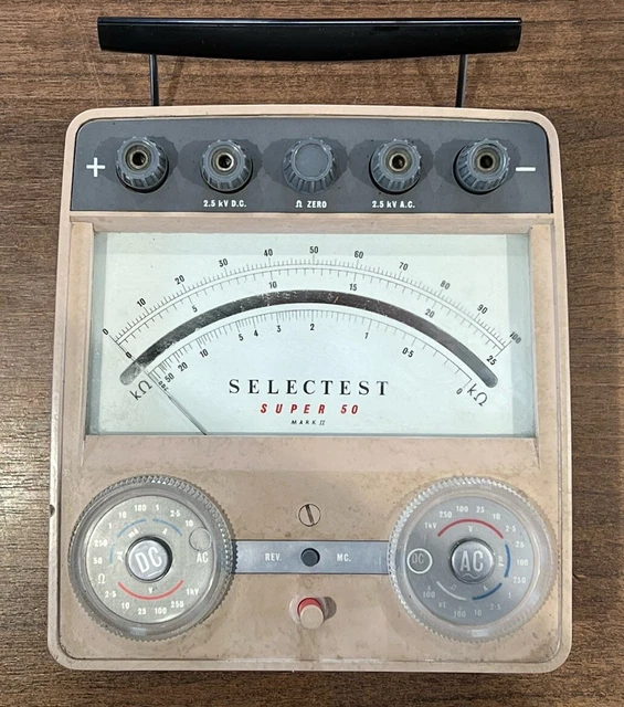 VINTAGE SELECTEST SUPER 50 Mark II Multimeter Working Salford ...