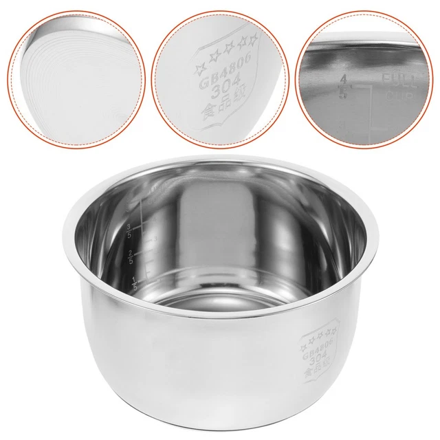 3L STAINLESS STEEL Inner Cooking Pot Non Stick Metal Rice Cooker ...