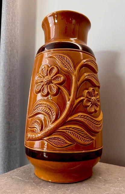 VINTAGE BIG MID-CENTURY Ceramic Vase GDR Germany 🇩🇪 Flower Desk/Floor ...