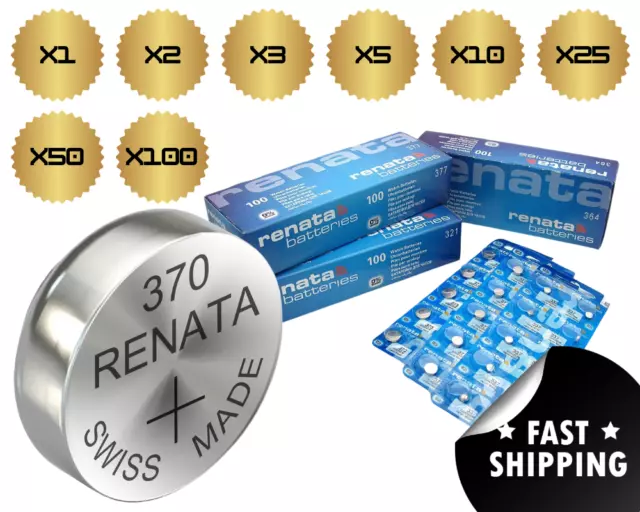 RENATA WATCH BATTERY 370 (SR920W)- Swiss - x1 x2 x3 x5 x10 x25 x50 x100 ...
