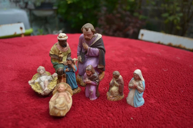LOT DE SANTONS Creche Anciens Devineau Et Autres.creche Ancienne.noel ...