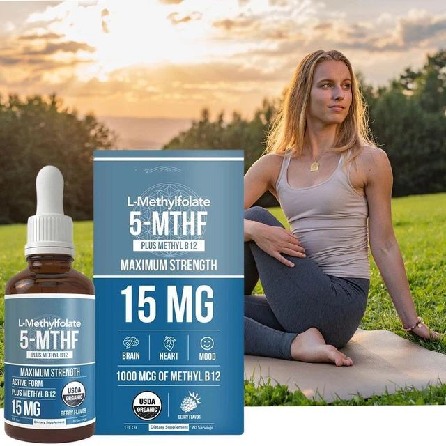 L-METHYL FOLATE 5-MTHF Drops 1000 Mcg - Liquid Vitamins Folate ...