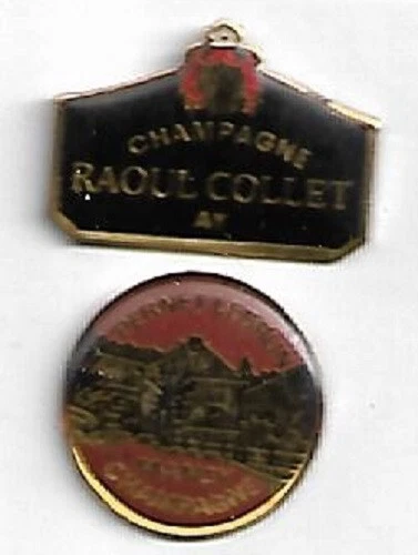 LOT DE 2 pin's boisson champagne (raoul collet ay,pernet lebrun mancy ...