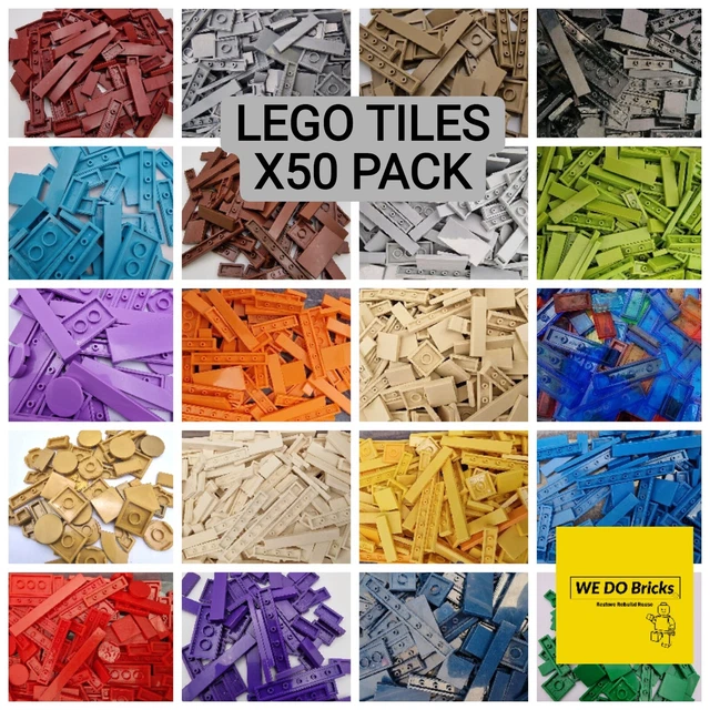 LEGO TILES GENUINE Flat Detailing Smooth Bundles Random Pieces x50 ...