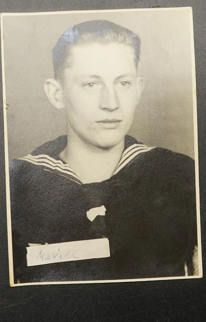 FOTO ALT WK2 Portrait Kriegsmarine Seemann Matrose Widmung Name Uniform ...