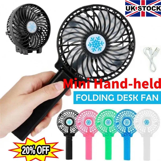 MINI HAND-HELD FAN Portable Folding Desk Fan Cooler Cooling USB ...