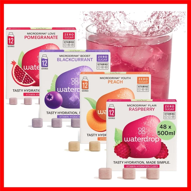 VITAMIN C INFUSED Waterdrop Hydration Cubes - Delicious Sugar-Free ...