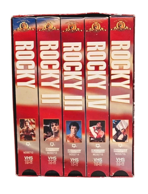 ROCKY VHS BOX Set 1 2 3 4 5 Sylvester Stalone 80s Boxing Movie ...