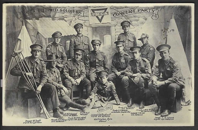 AUSTRALIA WW1 YMCA RTD. SOLDIERS CONCERT PARTY SGT. L.H. LEWIN 12th ...