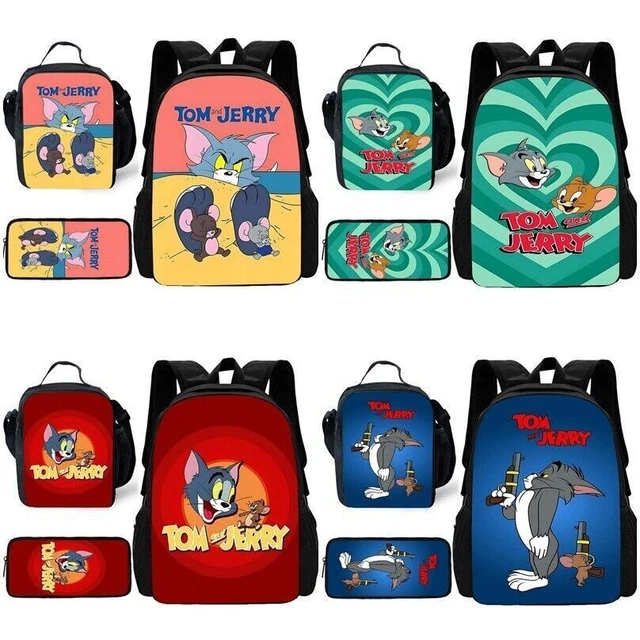 KIDS TOM AND Jerry School Backpack Bags Insulated Lunch Bag Pencil Case ...