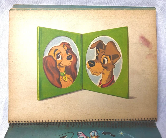 RARE LIVRE RELIEF enfants POP UP La Belle et le Clochard chiens Walt ...