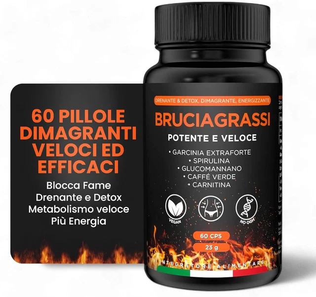 BRUCIA GRASSI POTENTI VELOCI (DIETA DIGITALE INCLUSA)- 60 Pillole Dimagranti Vel EUR 15,99 ...