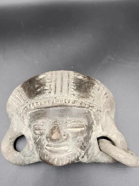VINTAGE AZTEC MAYAN Mask Terracotta Clay Wall Hanging Mexican Folk Art ...