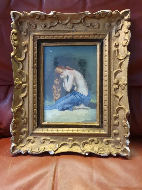 TABLEAU AQUARELLE SUR Carton JEAN-JACQUE HENNER 1829-1905 LA MADELEINE ...