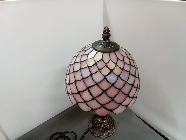 PINK STAINED GLASS Lampshade 35cm Tall £9.99 - PicClick UK