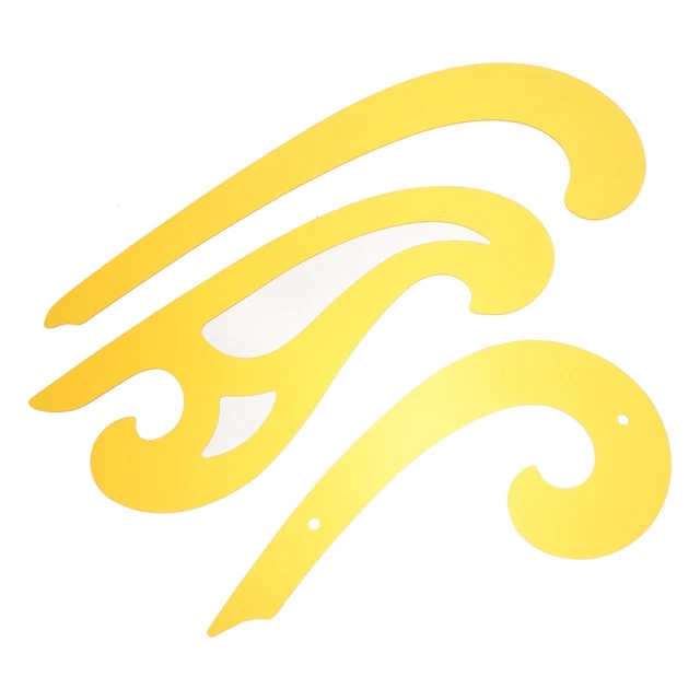 3 PCS FRENCH Curve and Template Ruler Fashion Ruler Set Drawing ...