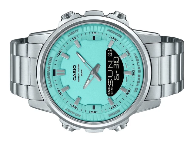 CASIO ANALOG DIGITAL Combination Turquoise Dial Quartz AMW-880D-2A2V ...